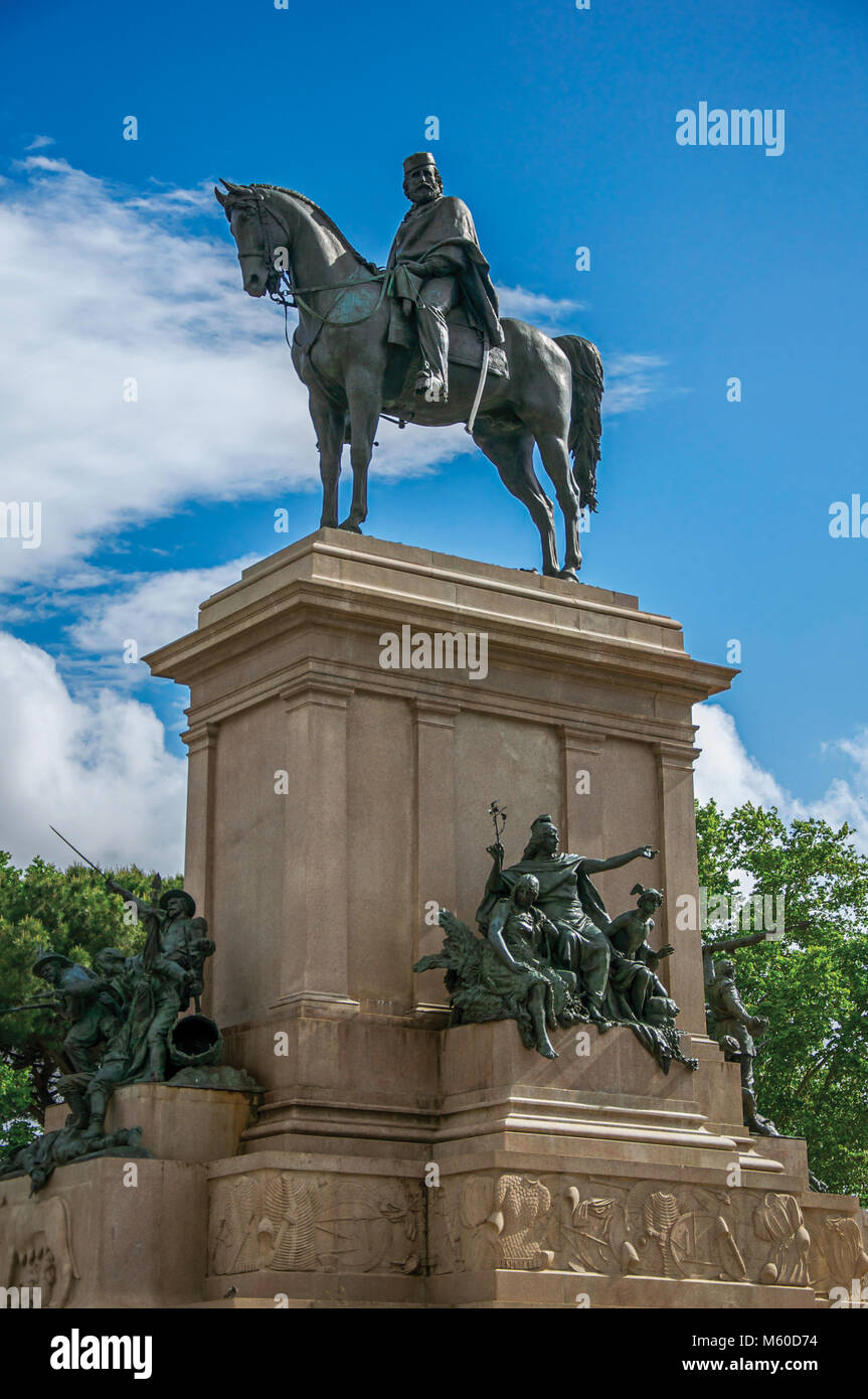 Roma, Italy. View of monument in honor of Garibaldi (Italian hero) in ...