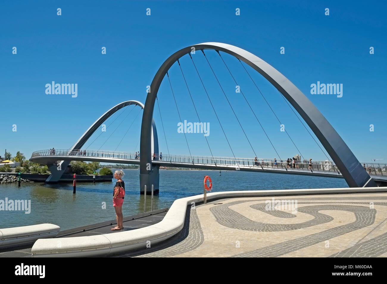 Pedestrian Bridge Elizabeth Quay Perth City Western Australia Stock ...