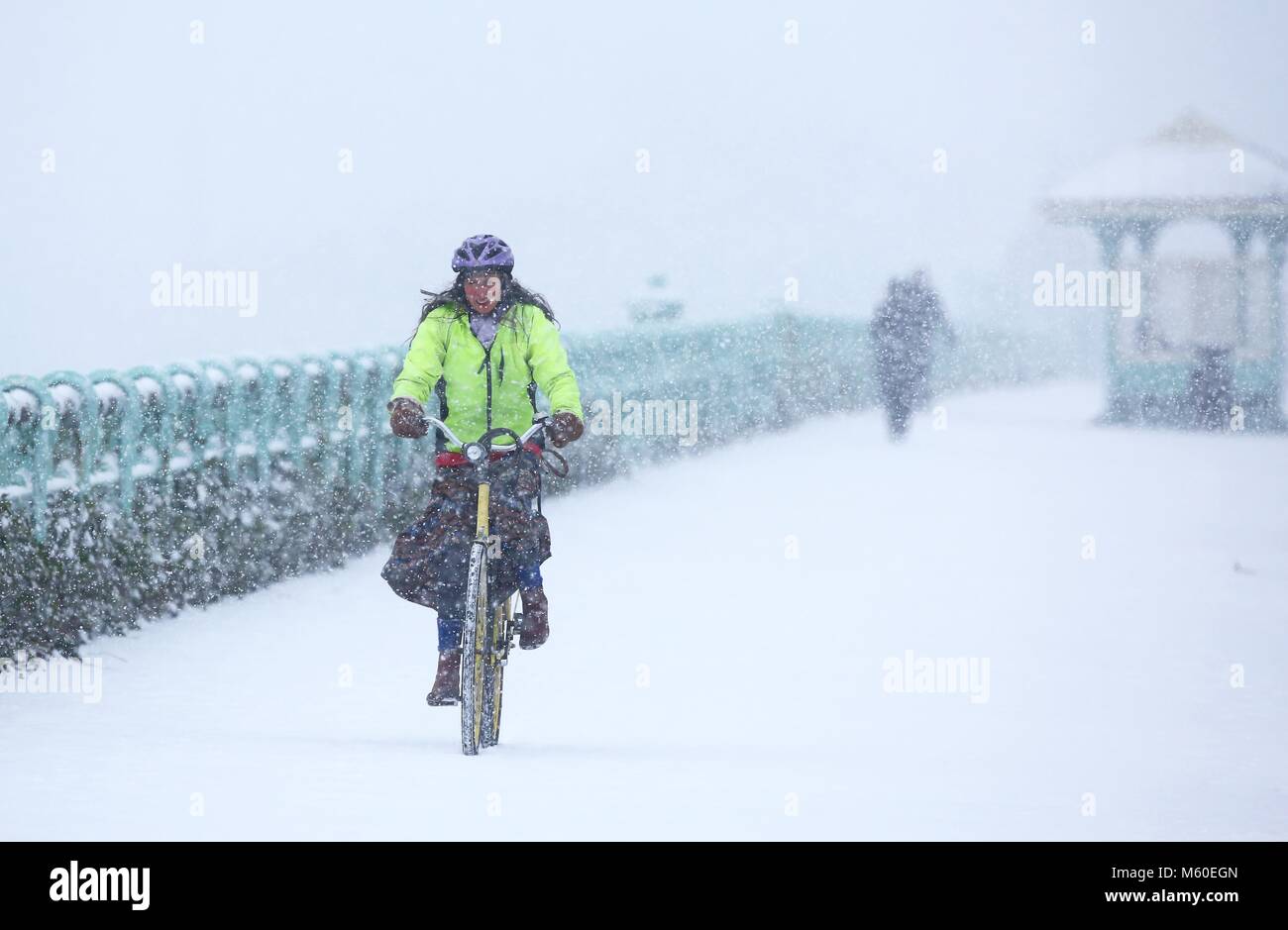 Snow on Brighton seafront this morning after a night of freezing ...