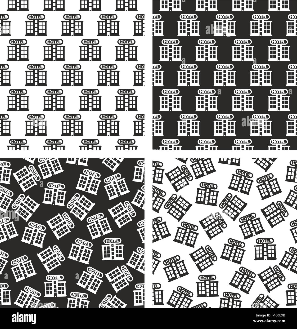 Vintage Style Hotel Seamless Pattern Set Stock Vector Image & Art - Alamy