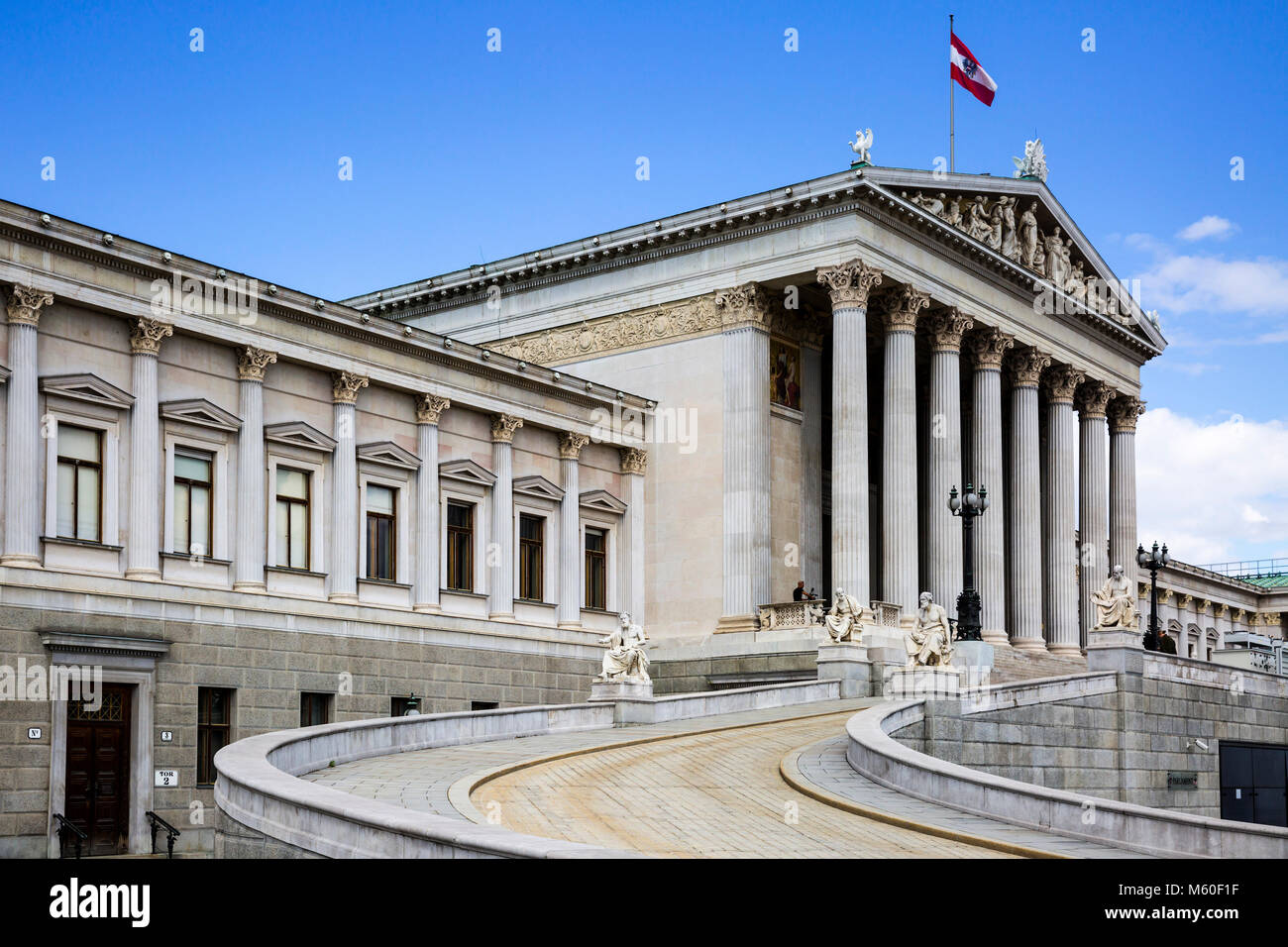 The Austrian Parliament Building, Ringstrasse, Vienna, Austria Stock ...