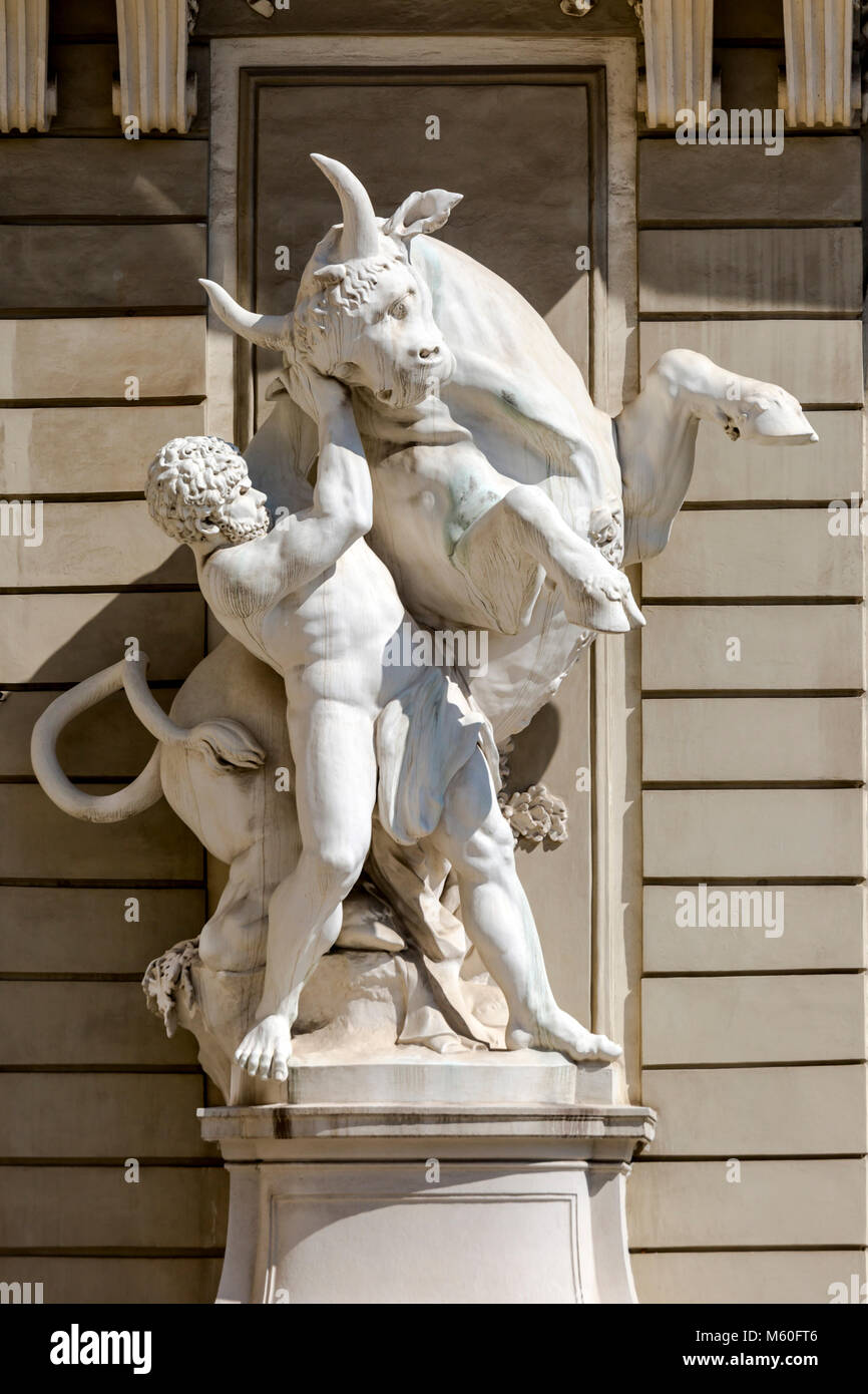 Statue of Hercules and the Cretan Bull by Lorenzo Matielli, Hofburg ...