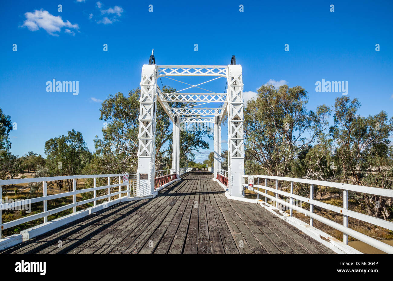 view of the Bourke Bridge over the Darling River at North Bourke, North ...