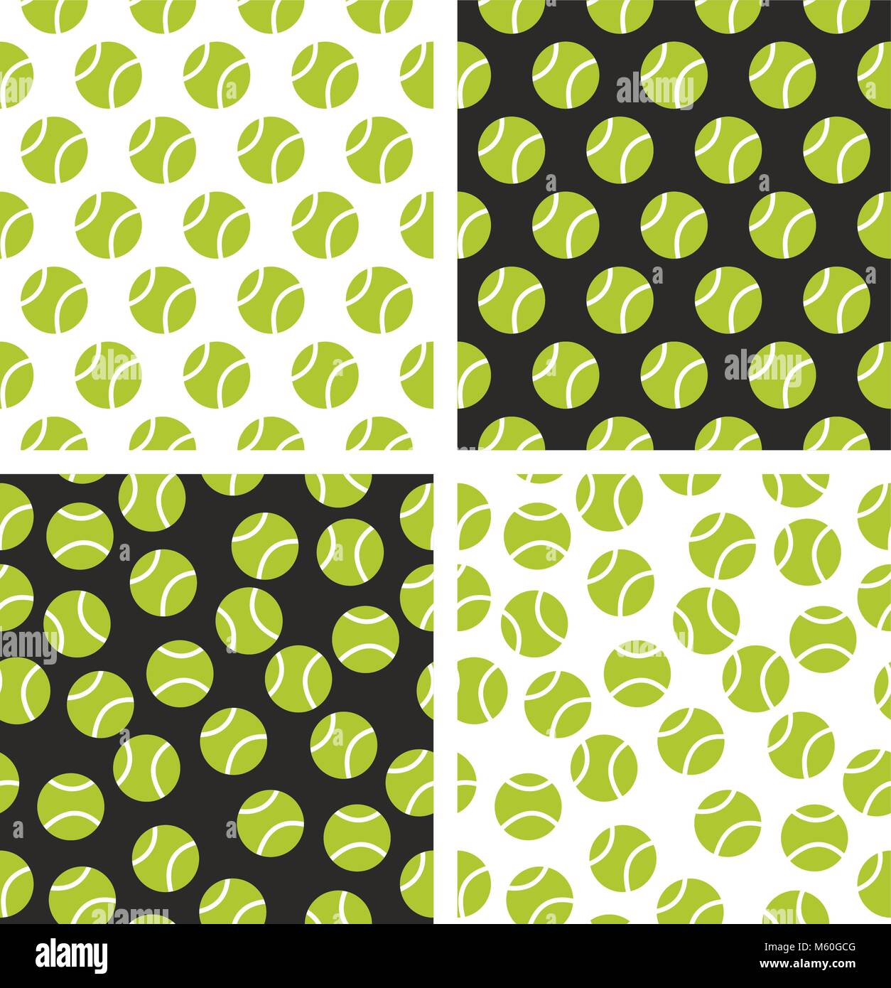 Tennis Ball Seamless Pattern Set Stock Vector Image & Art - Alamy