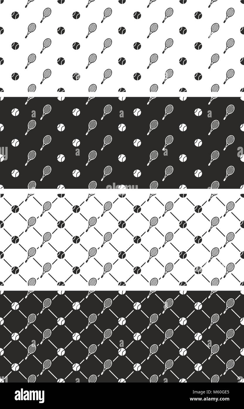 Tennis Ball Seamless Pattern Set Stock Vector Image & Art - Alamy