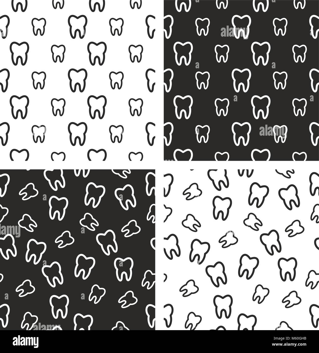 Tooth Seamless Pattern Set Stock Vector Image & Art - Alamy