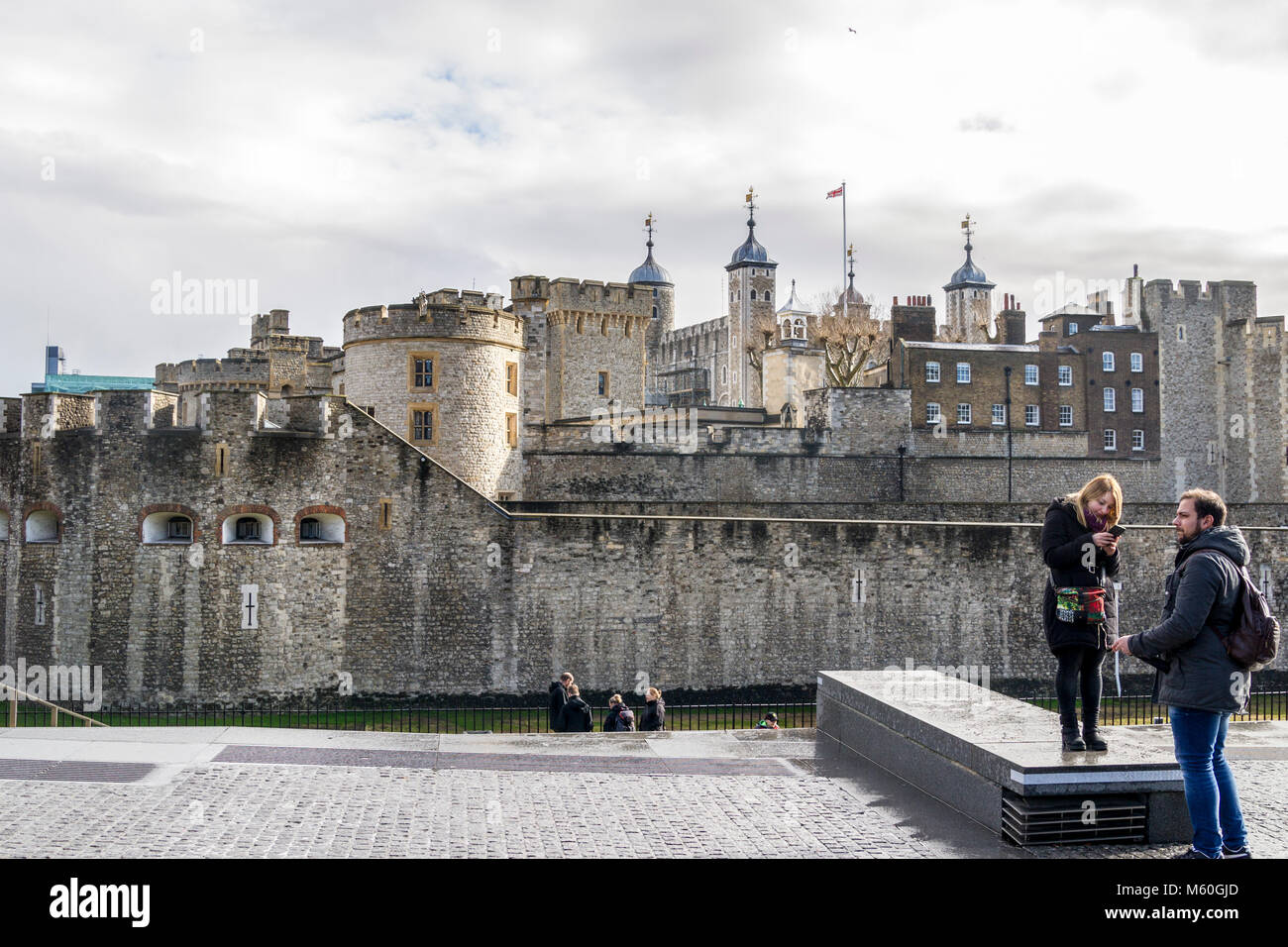 The famous Tower of London medieval landmark near Tower Bridge, London ...