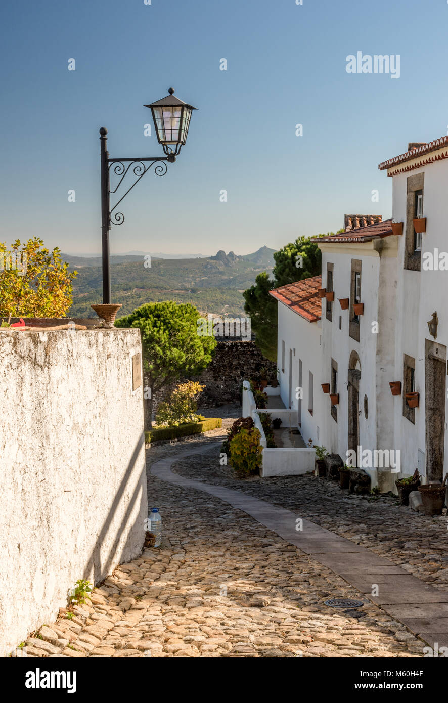 Steep cobbled street, Marvao, Alentejo, Potugal Stock Photo - Alamy