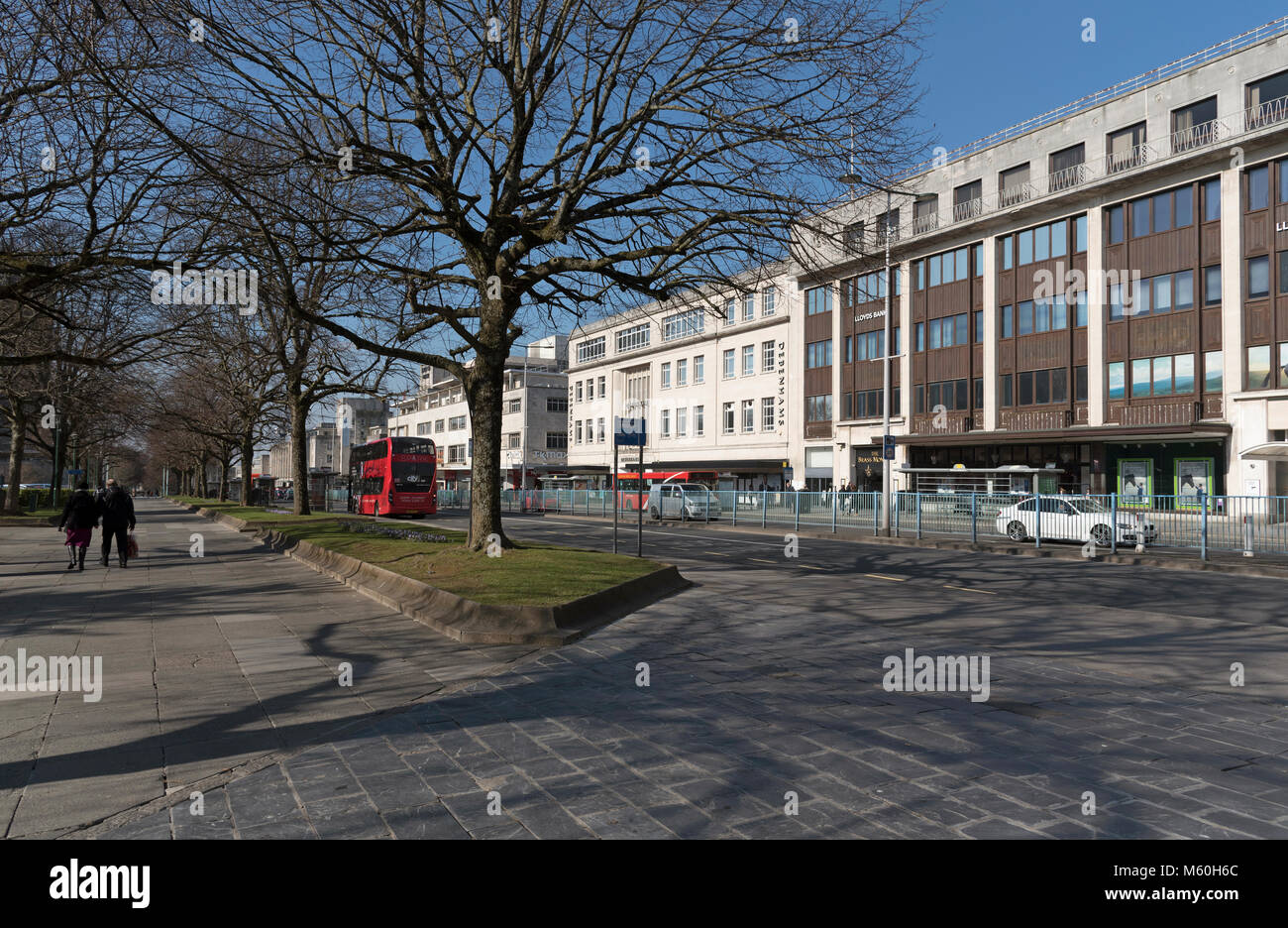 Royal Parade on Amada Way in Plymouth City Centre, Devon UK. Post-war ...
