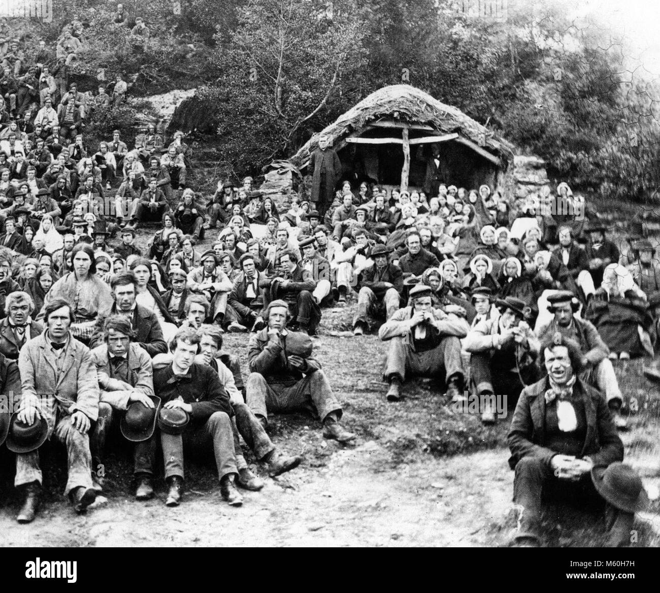 IRISH CATHOLIC OPEN AIR MASS at Bunlin Bridge, County Donegal in 1867 ...