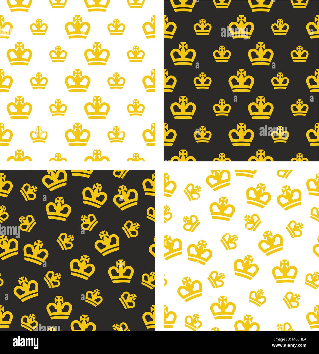 Royal Crown King & Queen Seamless Pattern Set Stock Vector Image & Art ...