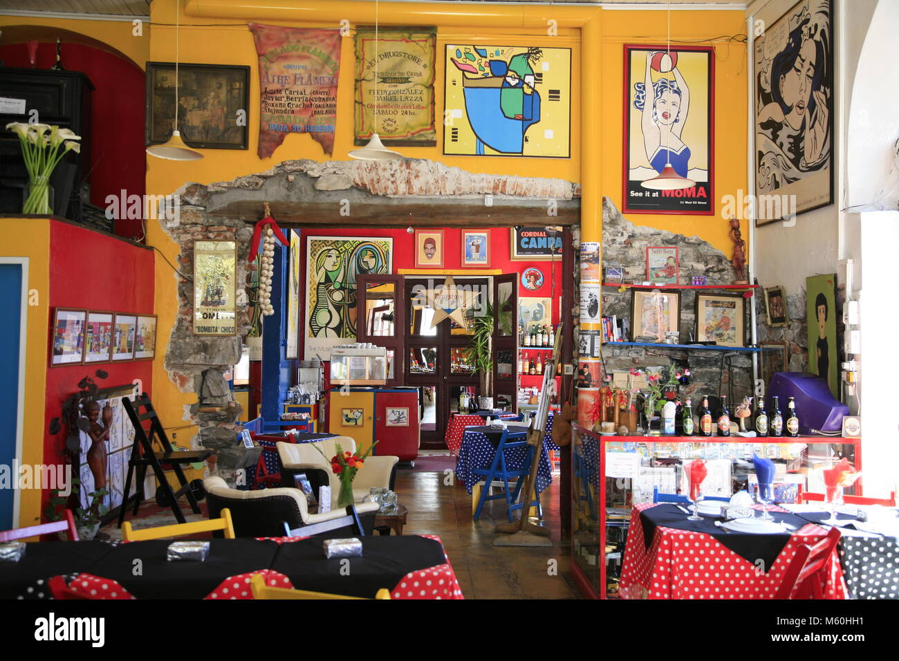 The colorful restaurant El Drugstore in the heart of Colonia del ...