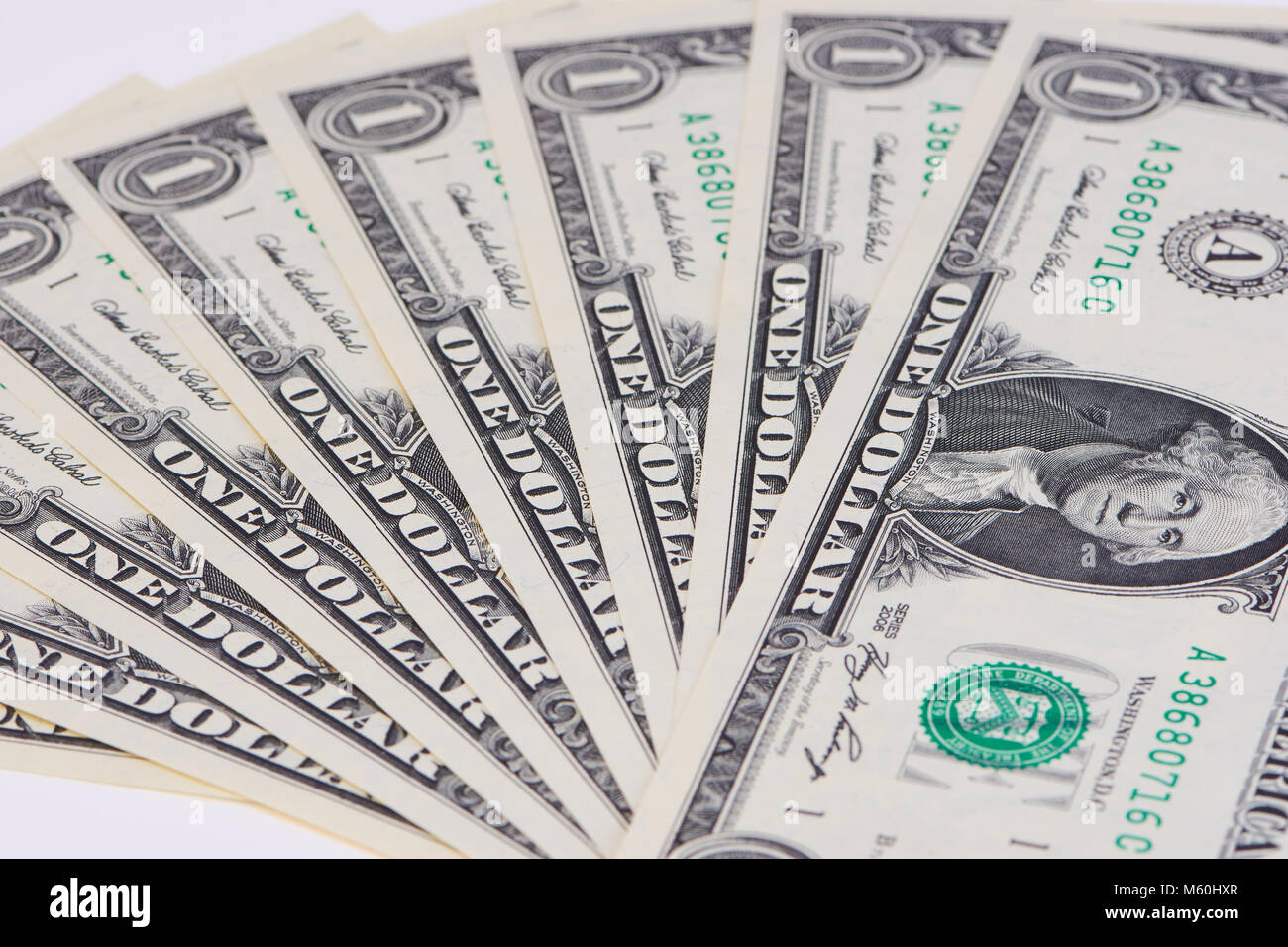 American money banknotes one hi-res stock photography and images - Alamy