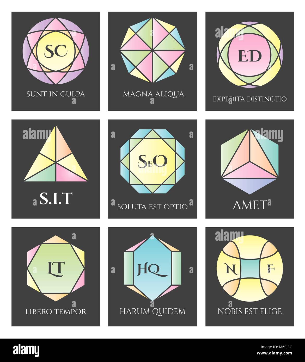 Geometric logo shapes. Vector abstract shape set for logos graphics ...