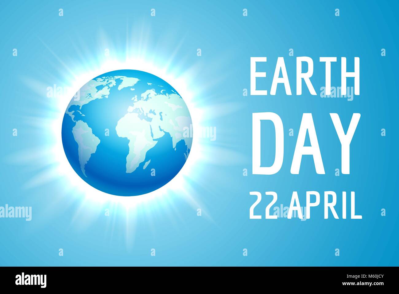 Earth Day banner. Vector illustration of the blue globe planet on the ...