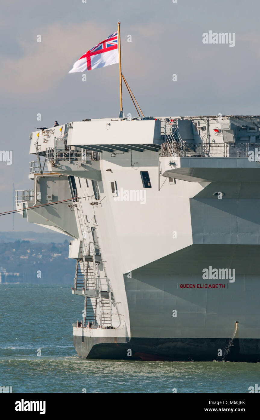 The British Royal Navy Aircraft Carrier, HMS Queen Elizabeth, returned ...