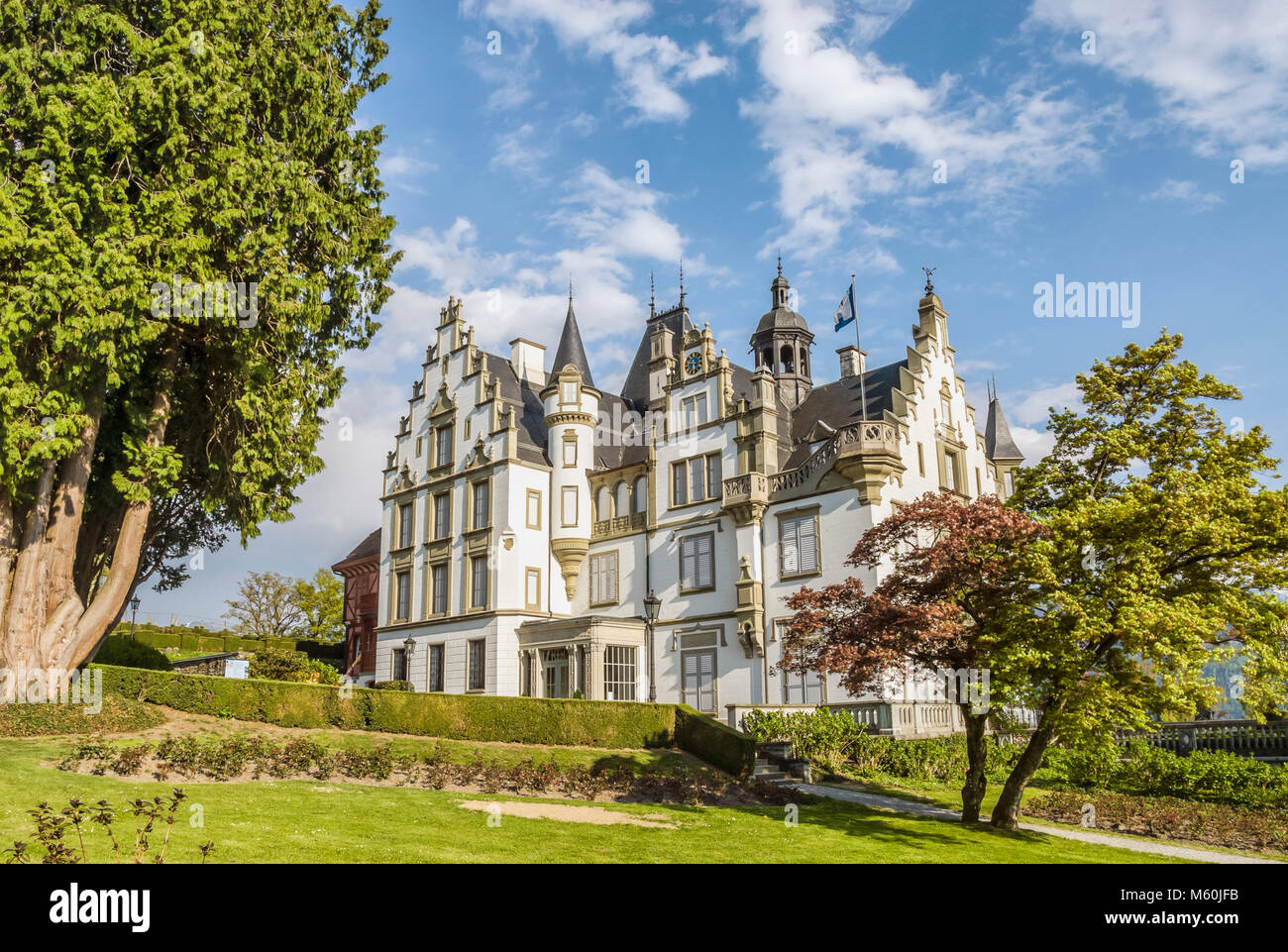 Schloss Meggen, a castle overlooking Lake Lucerne at the Meggenhorn ...