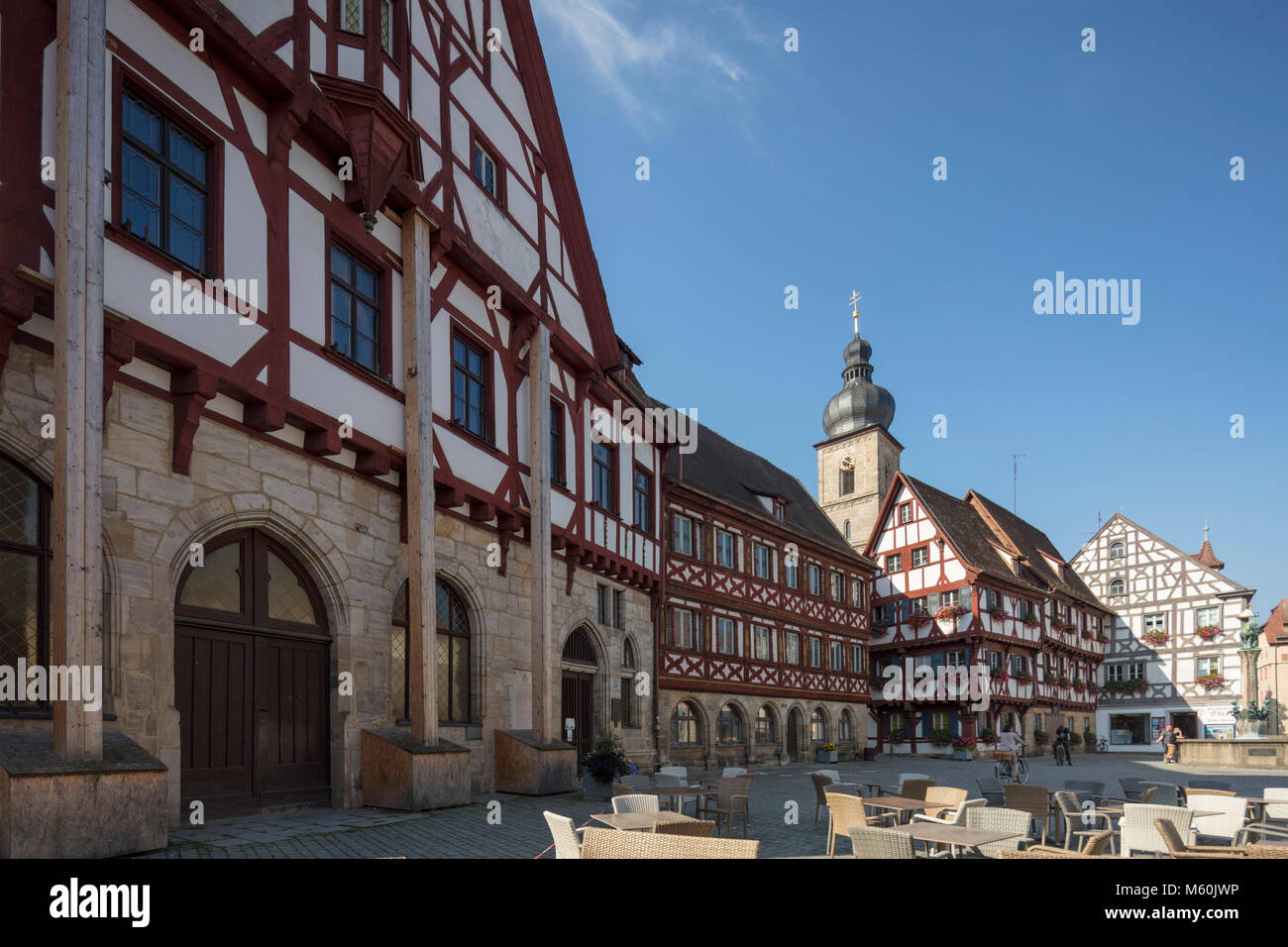 view of town hall , Rathaus, with adjacent buildings, Forchheim ...
