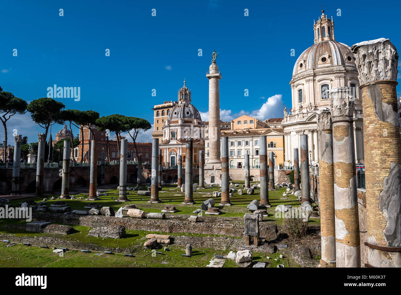 Trajan's Column at Roman Forum in Rome in Italy Stock Photo - Alamy
