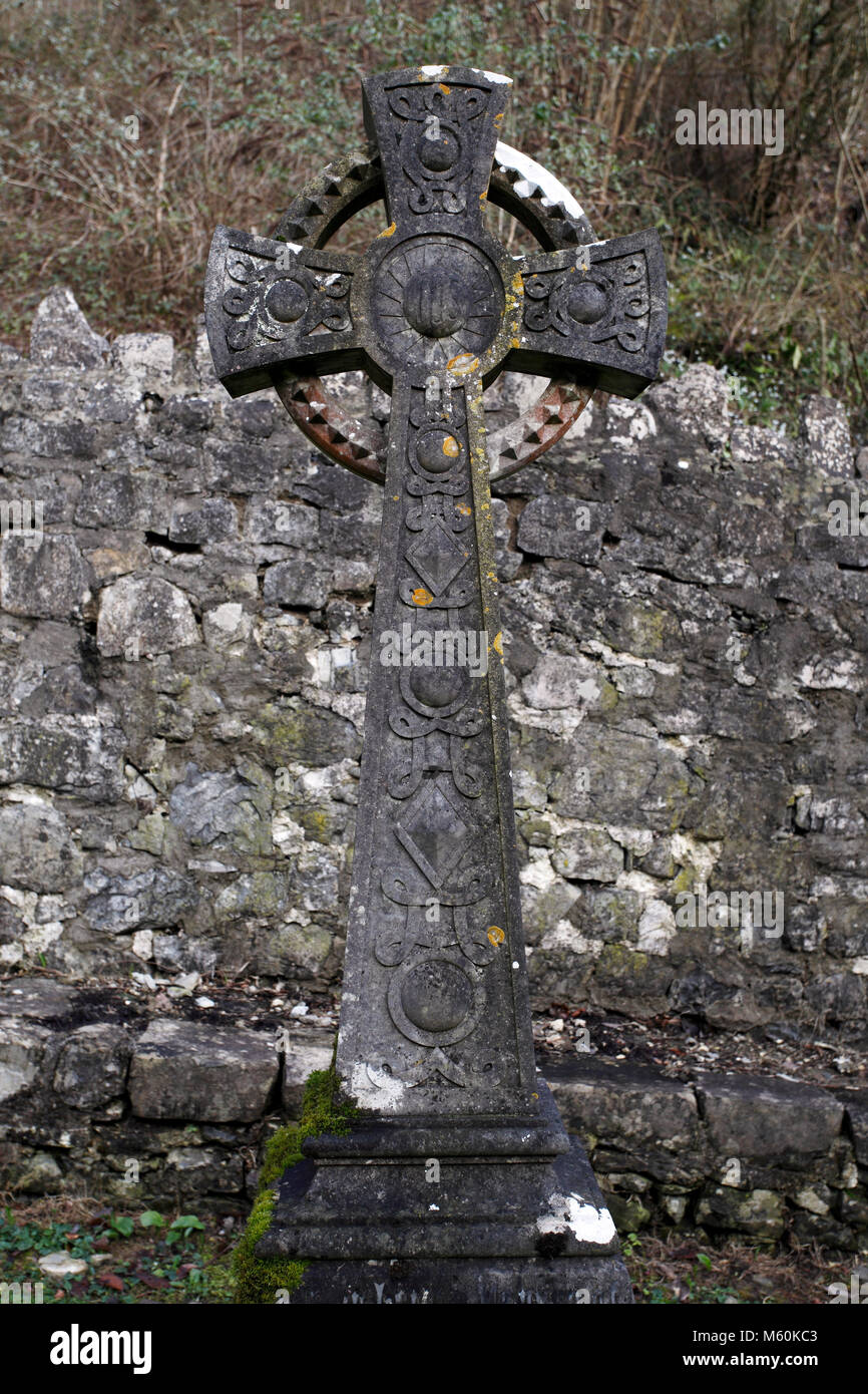 Celtic cross at Welsh St Donats church Stock Photo - Alamy
