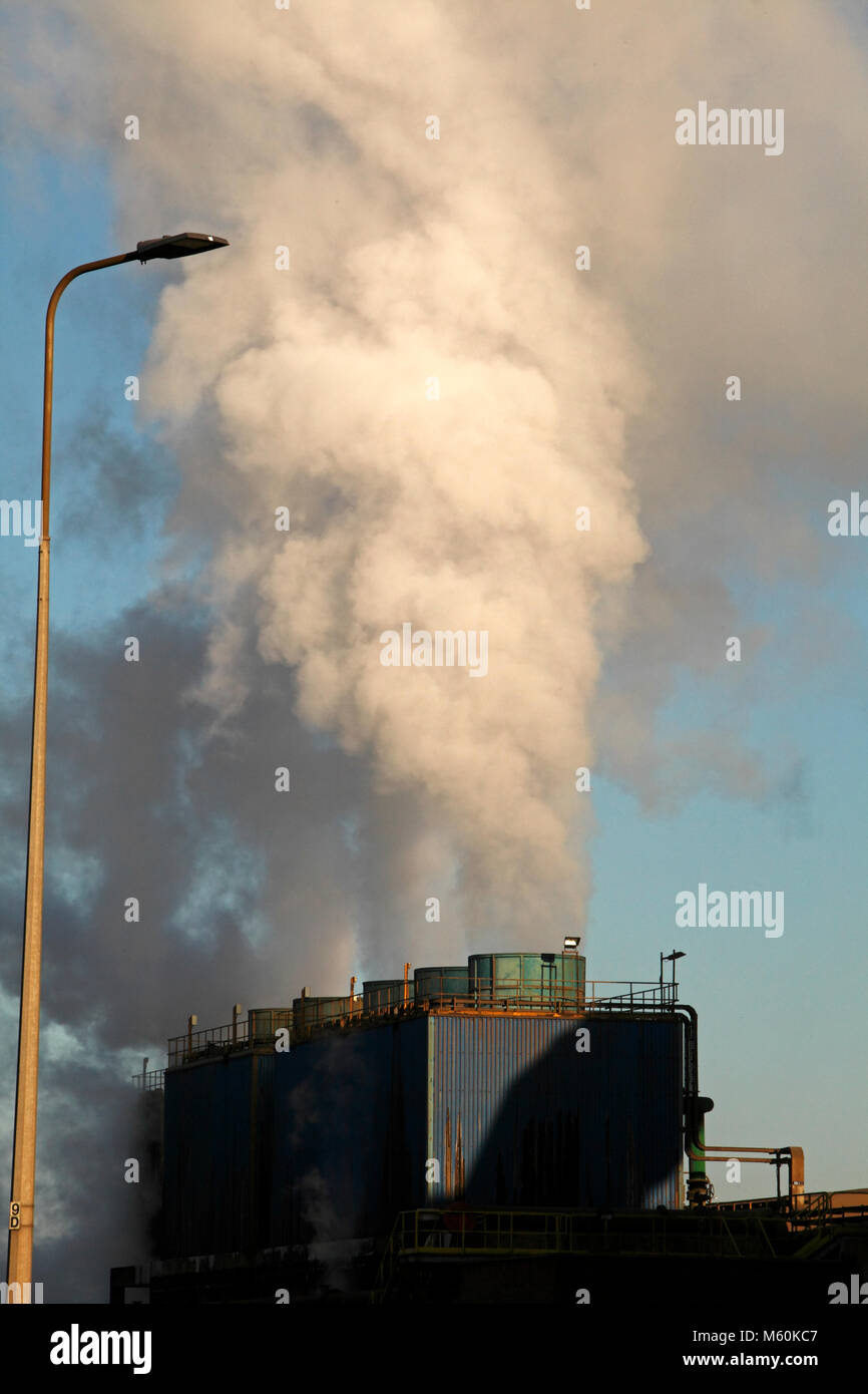 steam extractor vents at a steel factory Stock Photo - Alamy