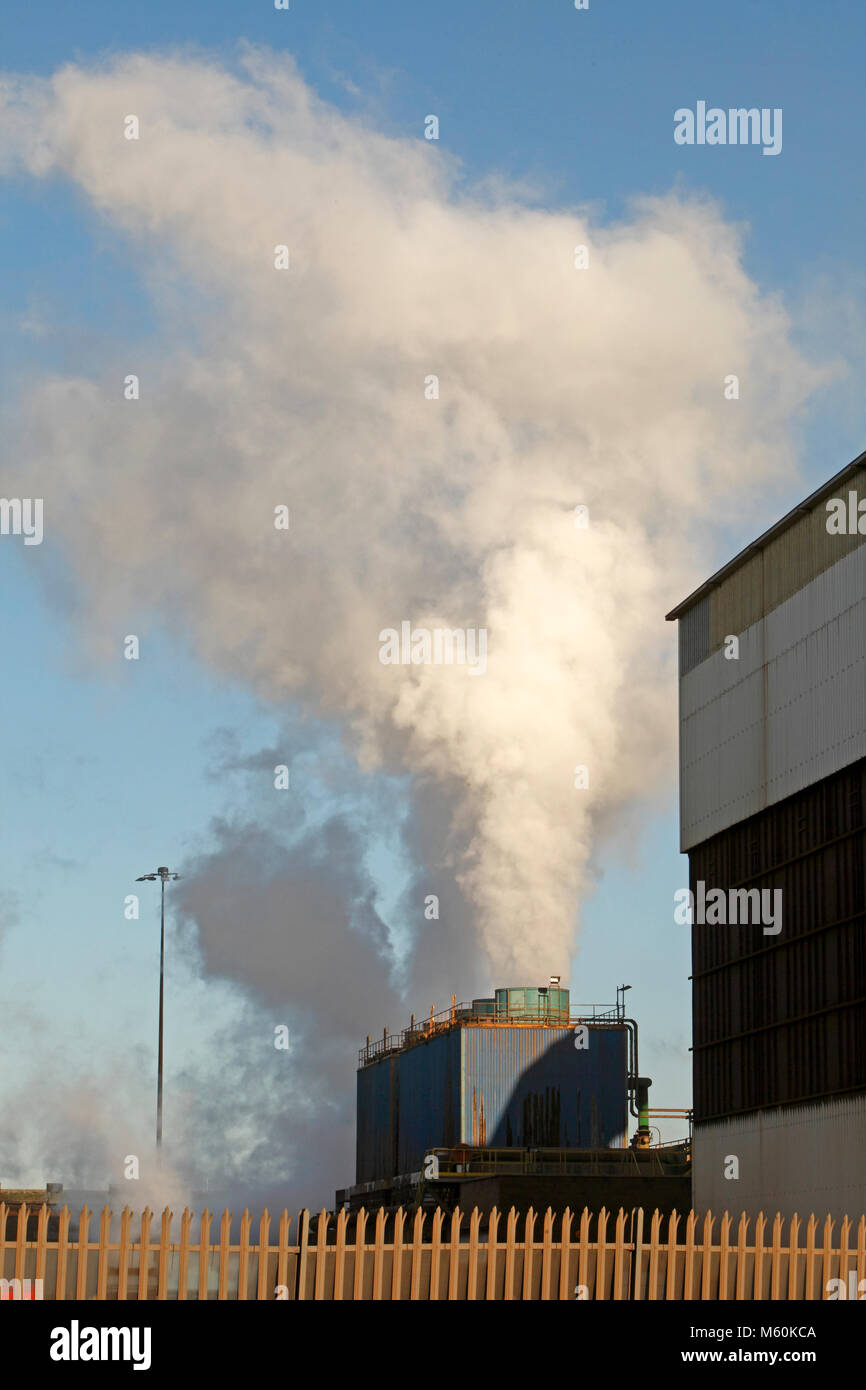 steam extractor vents at a steel factory Stock Photo - Alamy