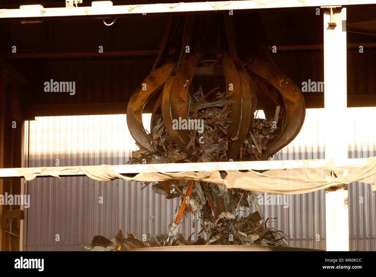 Celsa steelworks in Tremorfa, Cardiff, South Wales. Metal recycling ...