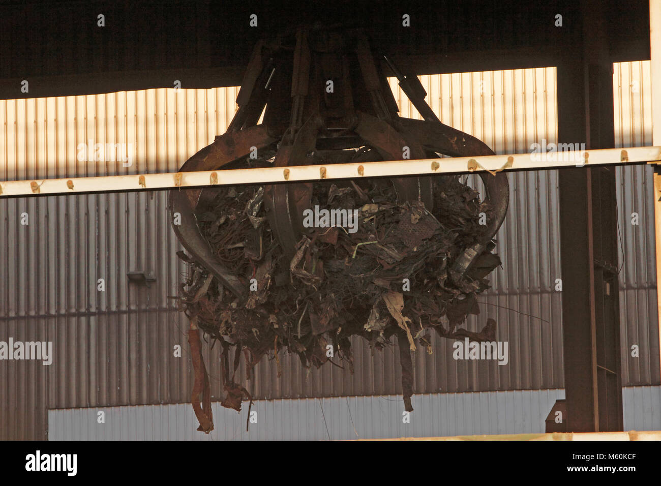 Celsa steelworks in Tremorfa, Cardiff, South Wales. Metal recycling ...