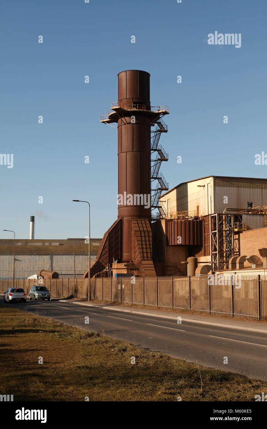 Celsa steelworks in Tremorfa, Cardiff, South Wales. Metal recycling ...
