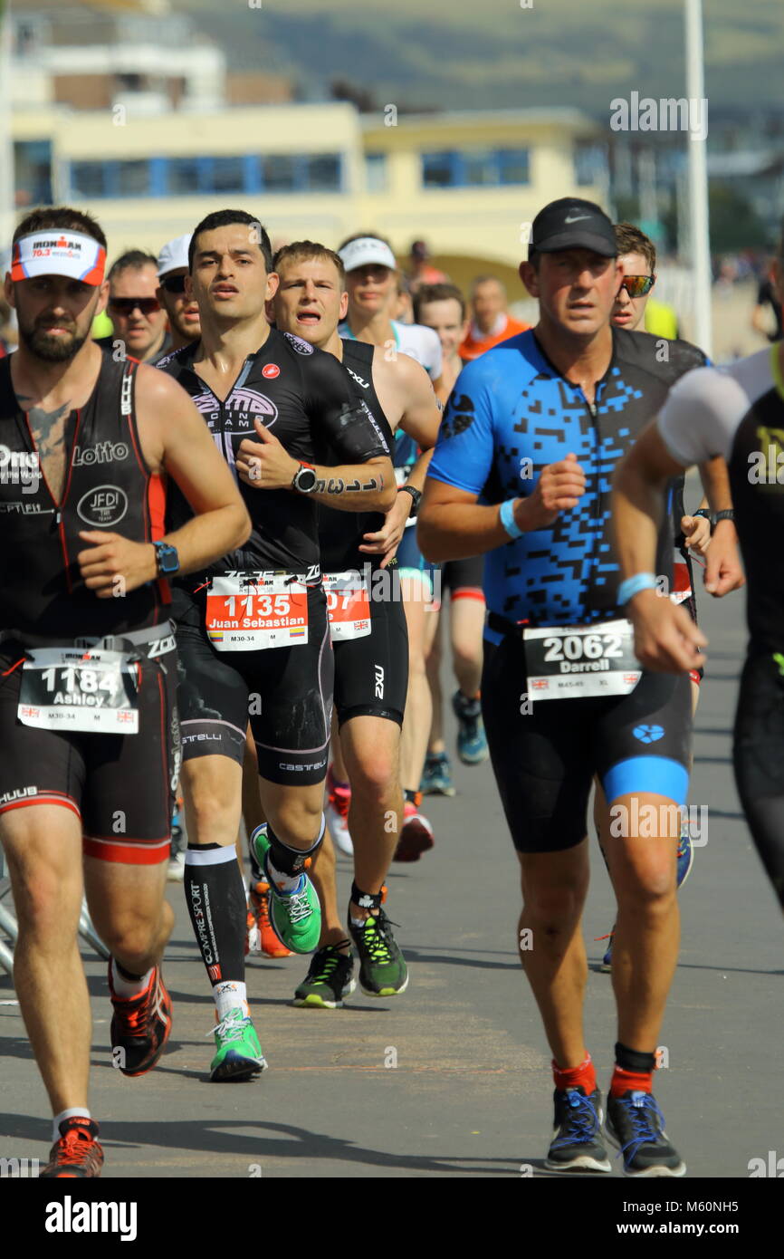 Half marathon stage of Weymouth ironman triathlon 2017 Stock Photo - Alamy