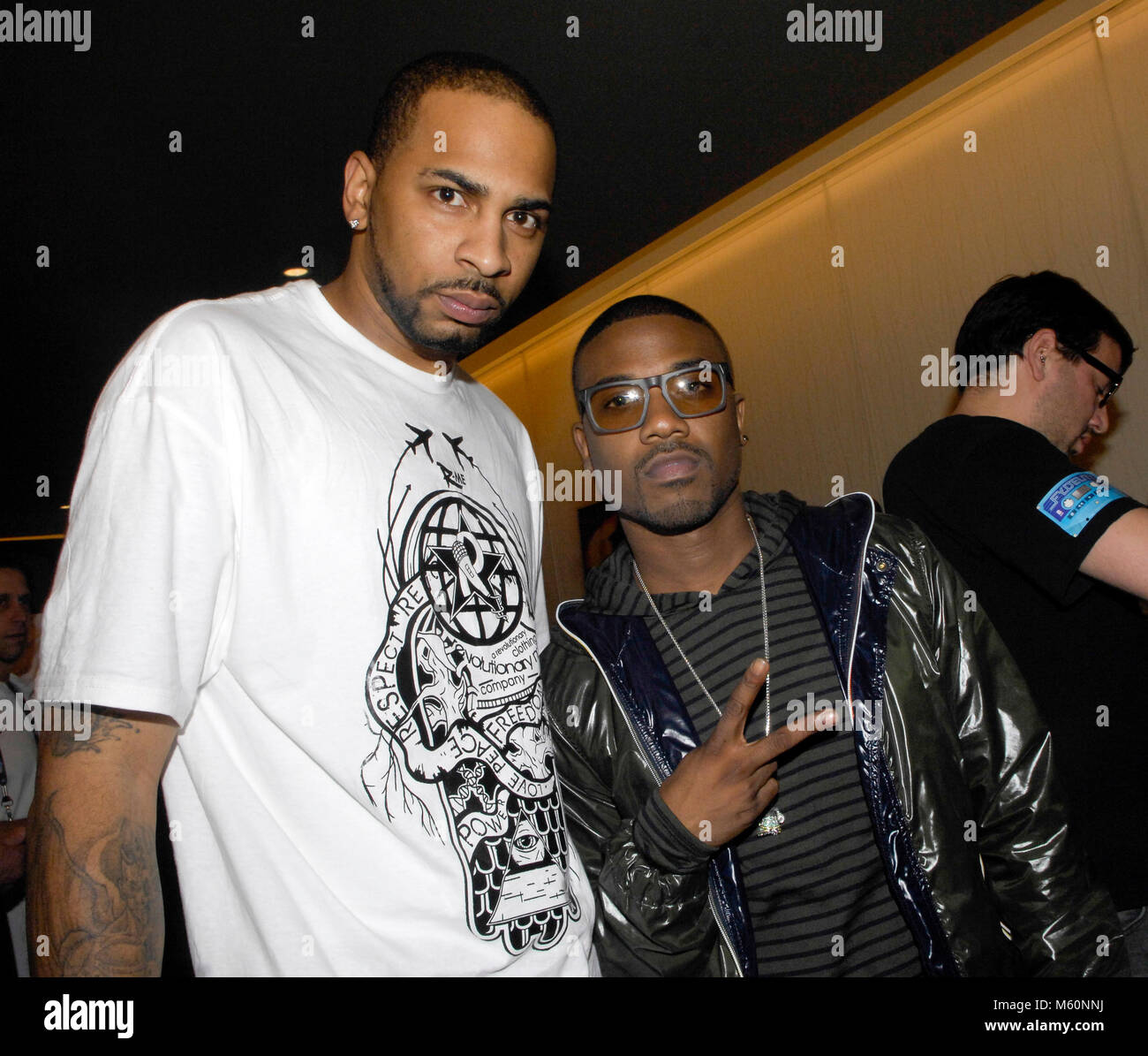 Singer Ray J (r) attends an All Star Weekend gifting suite at the ...