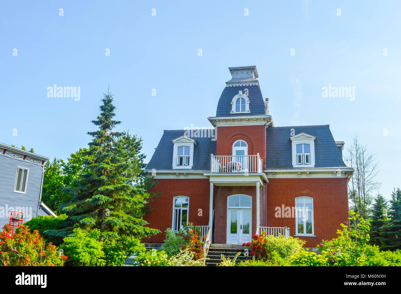 Expensive old house with huge windows in Montreal, Canada Stock Photo ...