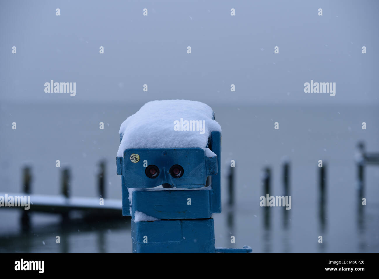 Viewing telescope with a layer of snow. The ‘Beast from the East ...