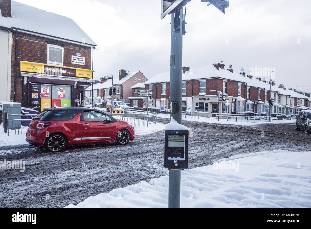 27th Feb 2018 Snow hits Maidstone Kent Stock Photo - Alamy