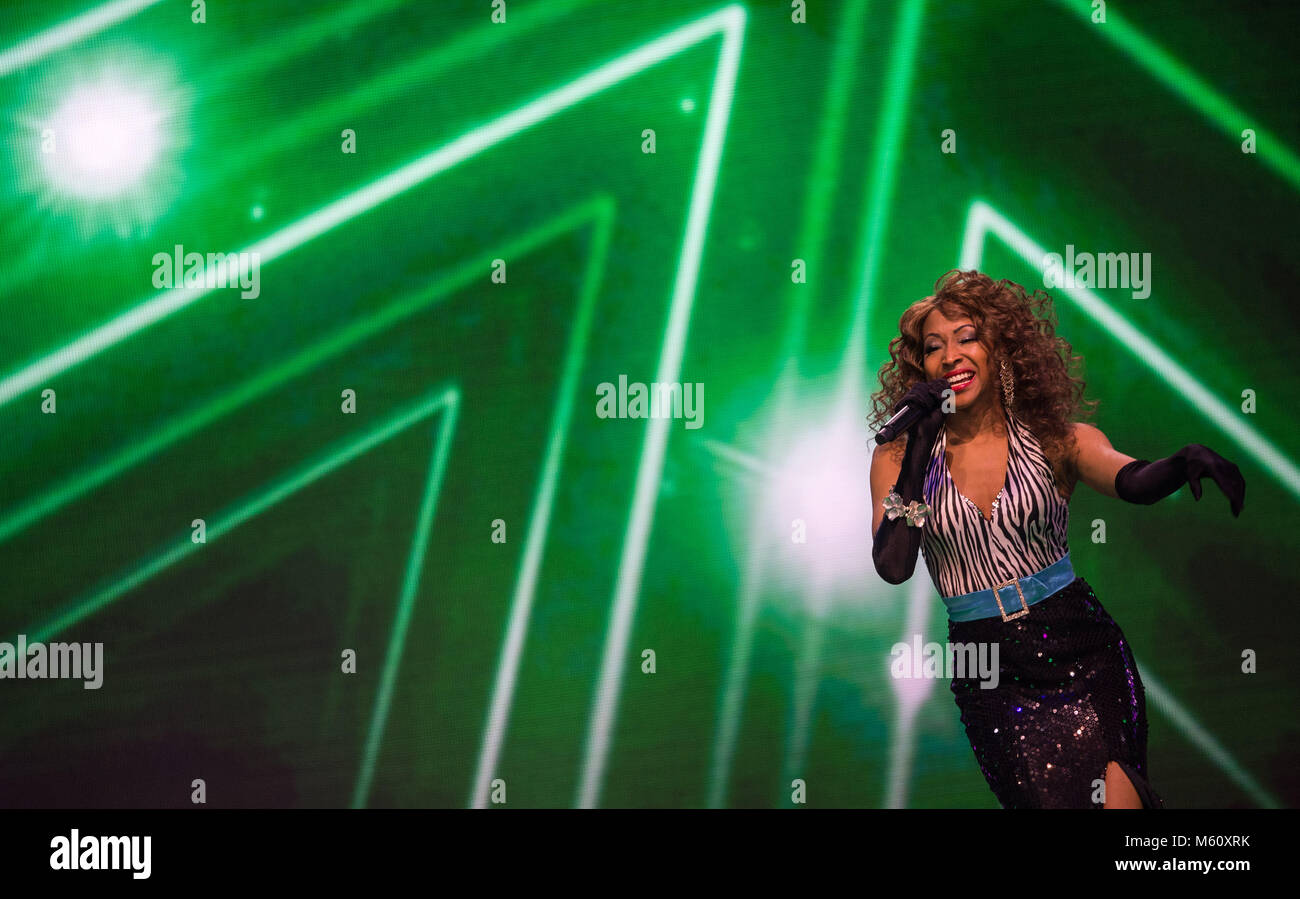 24 February 2018, Germany, Rust: Singer NKenge Pacurar performs during ...
