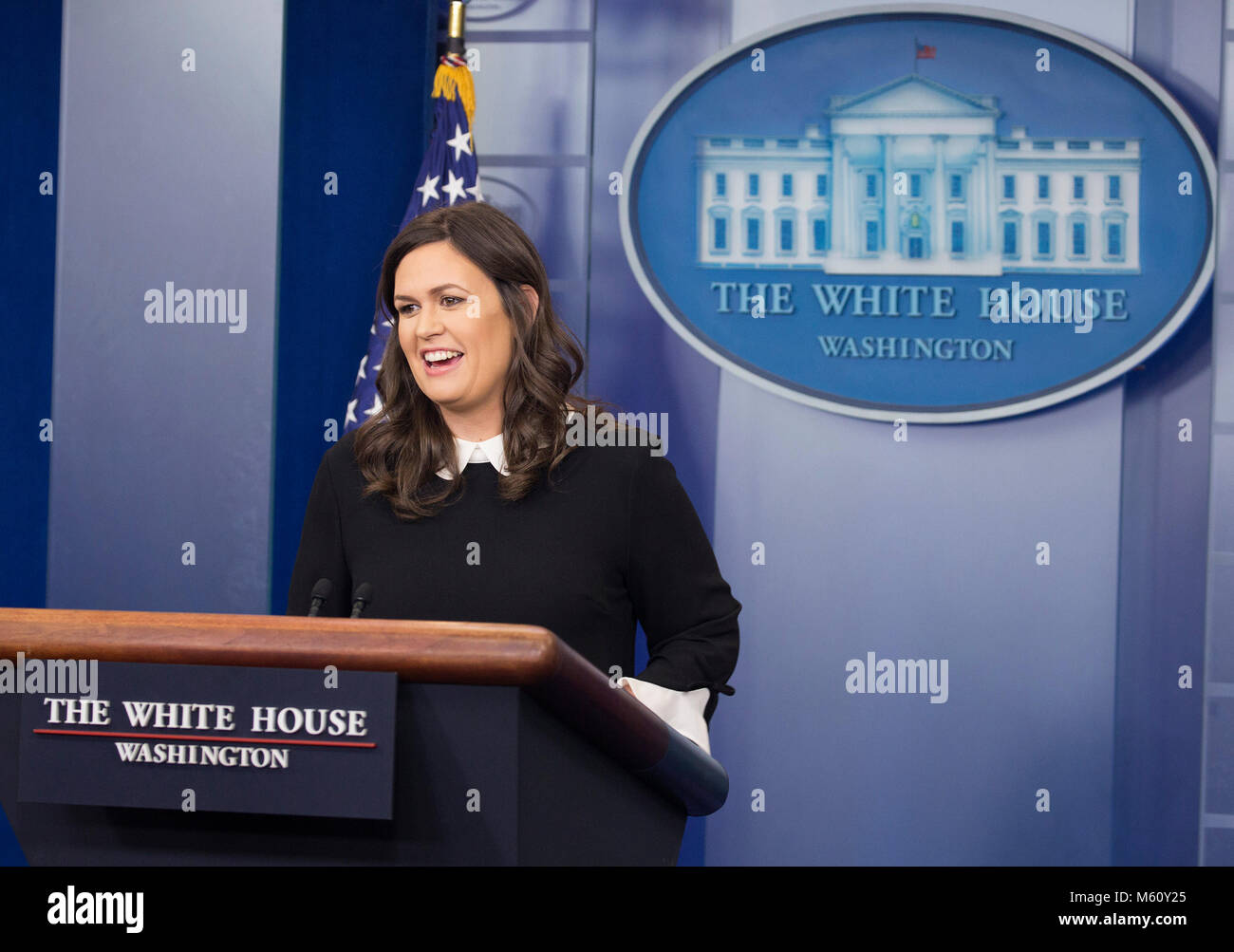 White House Spokesperson Sarah Sanders holds a news briefing, February ...