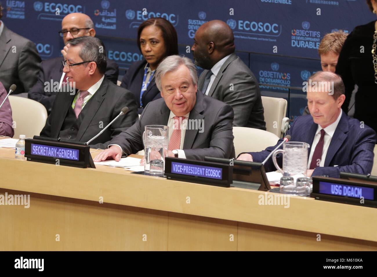 United Nations, New York, USA, February 27 2018 - Antonio Guterres ...