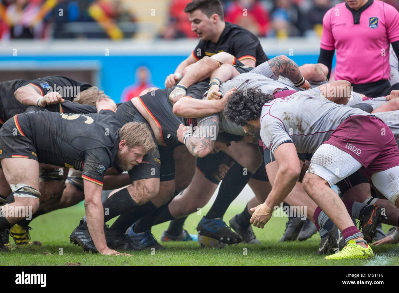 17 Febuary 2018, Germany, Offenbach: Rugby Europe Championship, second ...