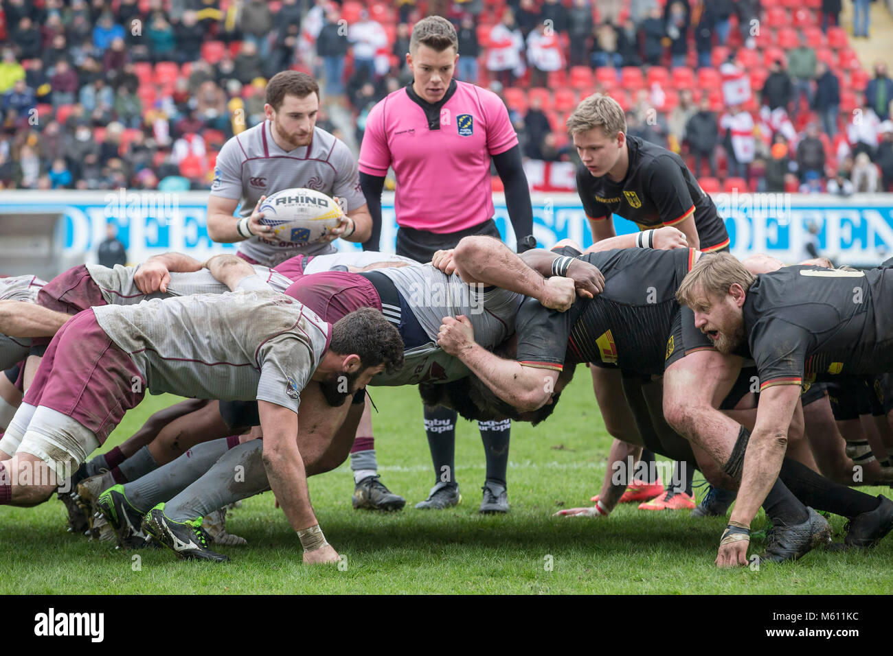 17 Febuary 2018, Germany, Offenbach: Rugby Europe Championship, second ...