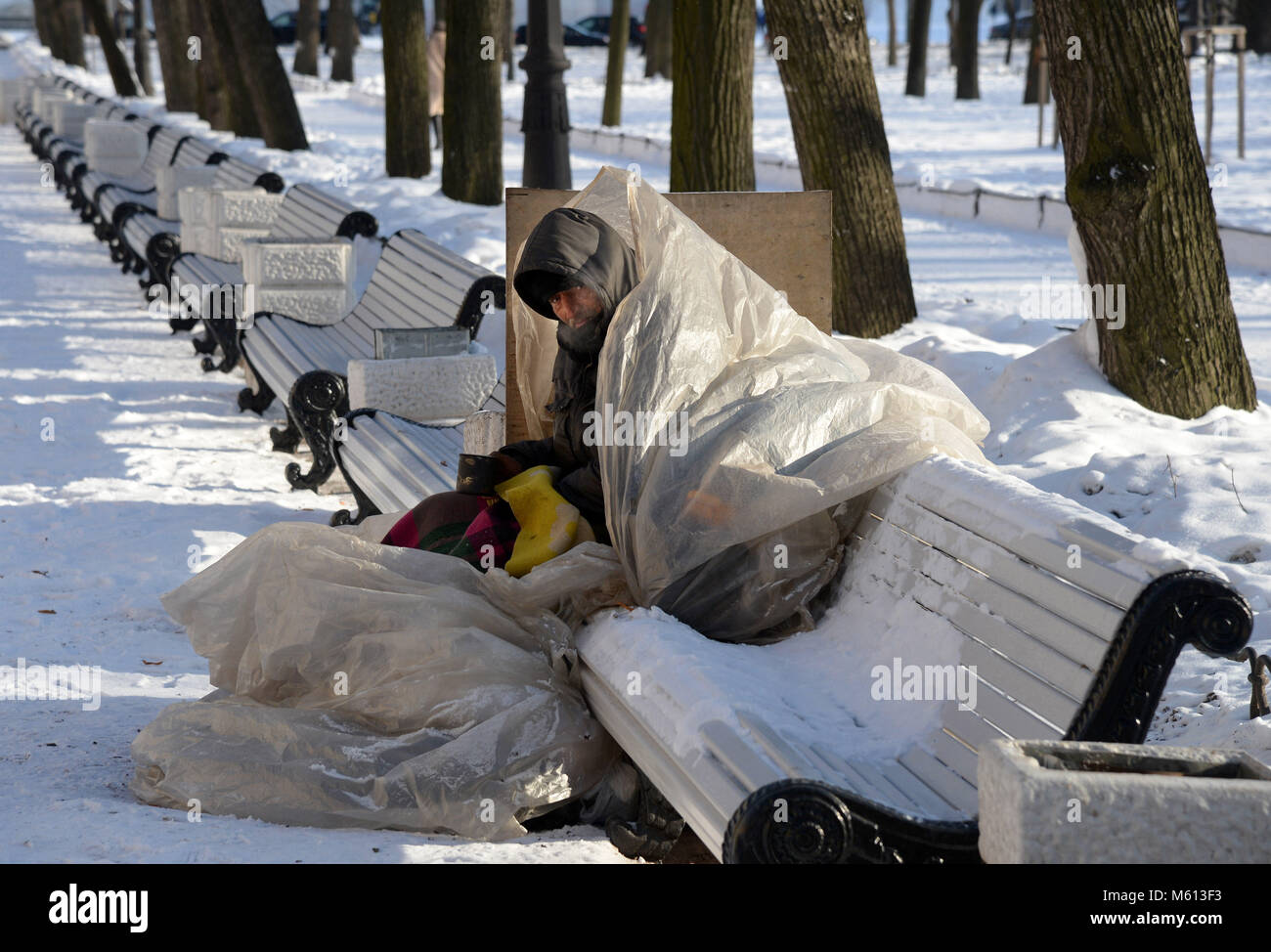 St. Petersburg, Russia. 27th Feb, 2018. Homeless 'Terminator' has ...