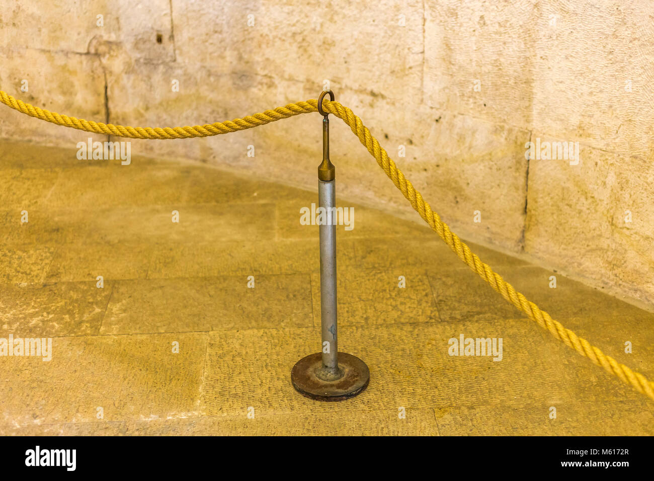 Boundary Rope on Metal stand Stock Photo - Alamy