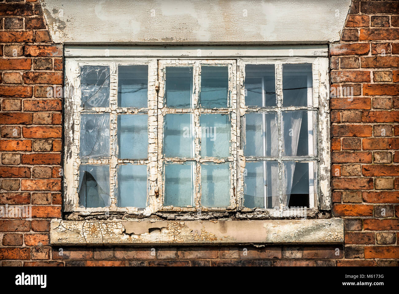 Old rotting window frame with broken glass Stock Photo - Alamy