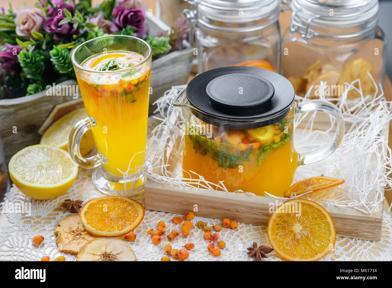 Herbal berry tea Stock Photo - Alamy