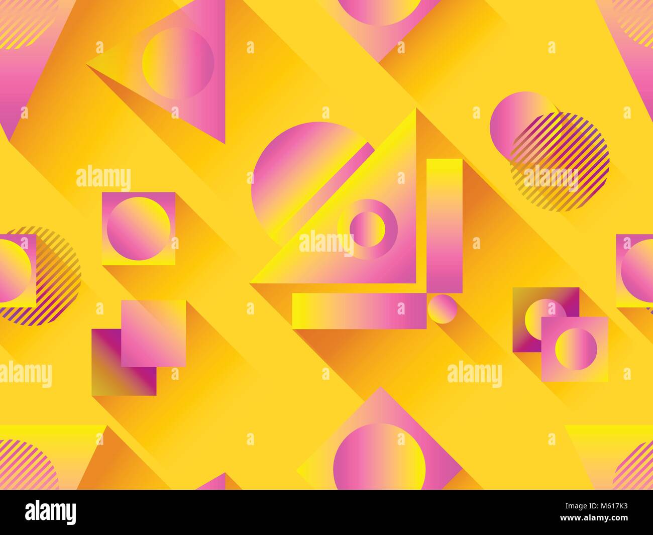 Memphis seamless pattern. Holographic geometric shapes, gradients ...
