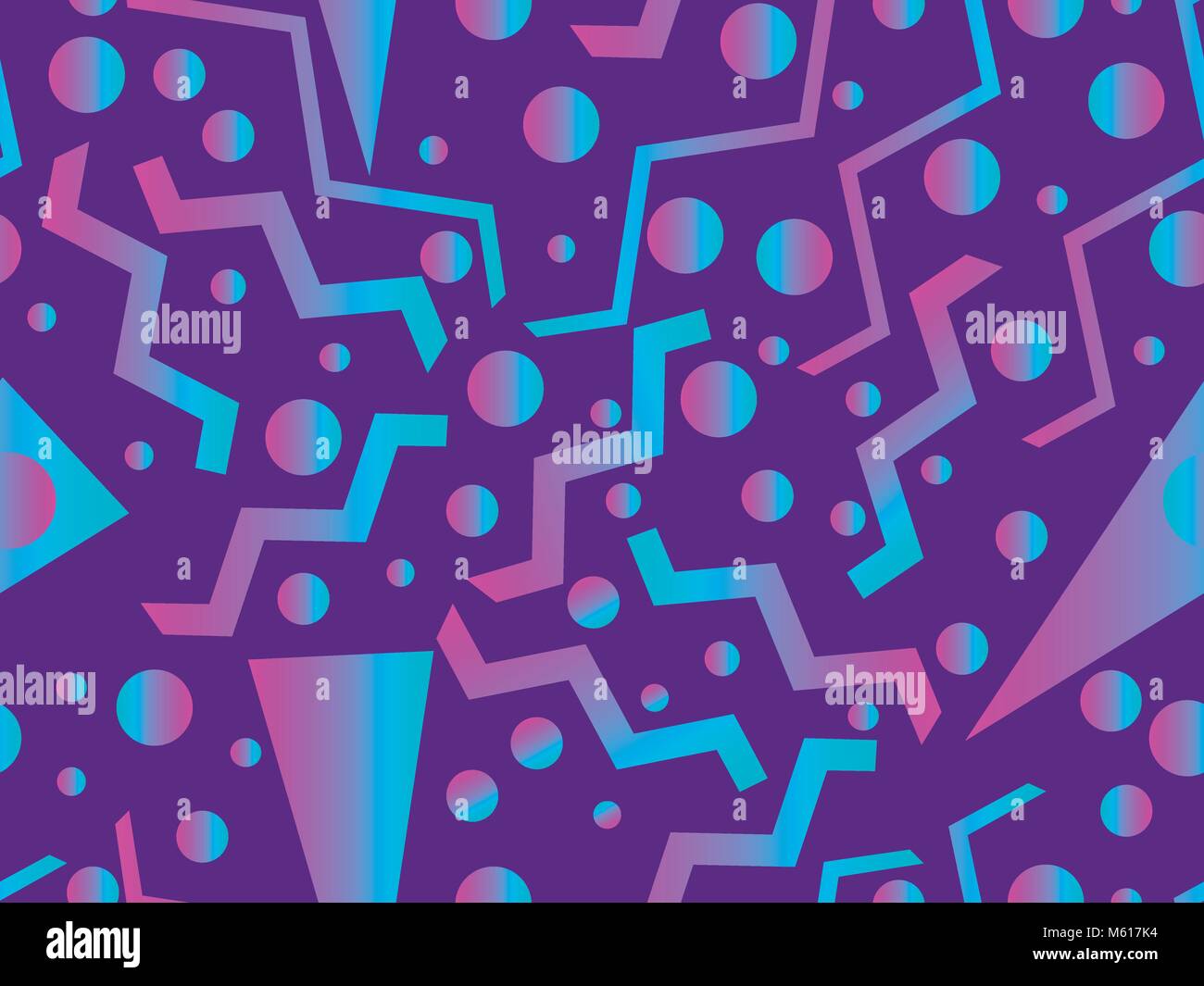 Memphis seamless pattern. Holographic geometric shapes, gradients ...