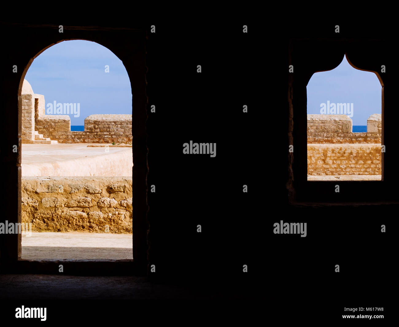 Borj El-Kebir Ottoman Fortress, detail view of Arabic style windows ...