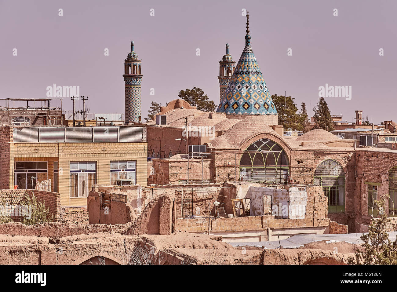Kashan, Iran - April 26, 2017: The roofs of historic houses made of ...