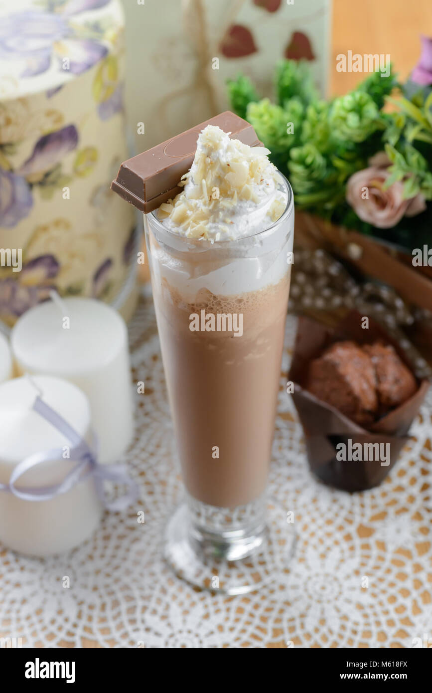 Cold sweet milkshake Stock Photo - Alamy