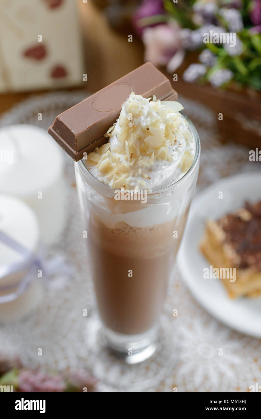 Cold sweet milkshake Stock Photo - Alamy