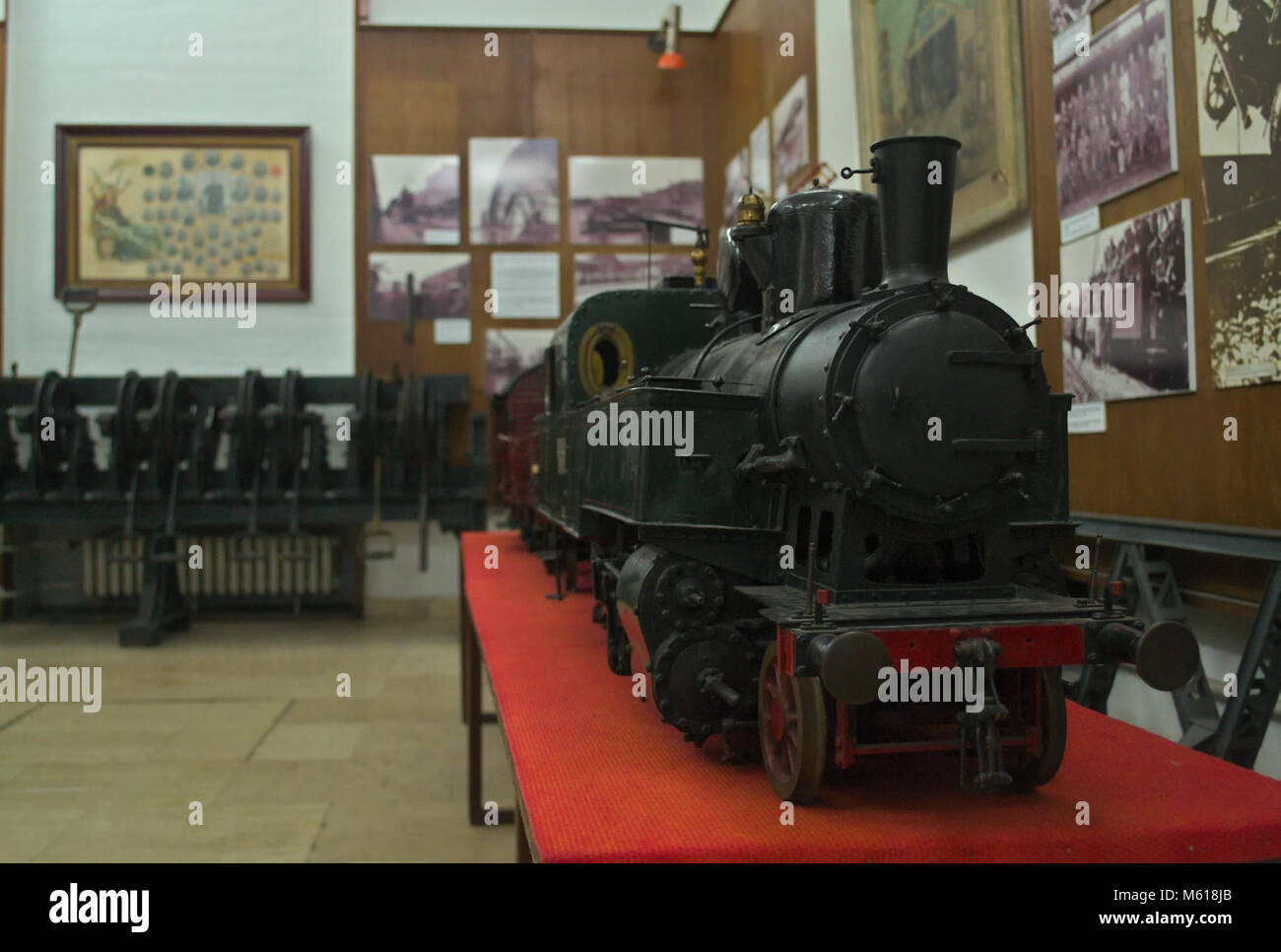 Model of steam locomotive on display at railway museum in Belgrade ...